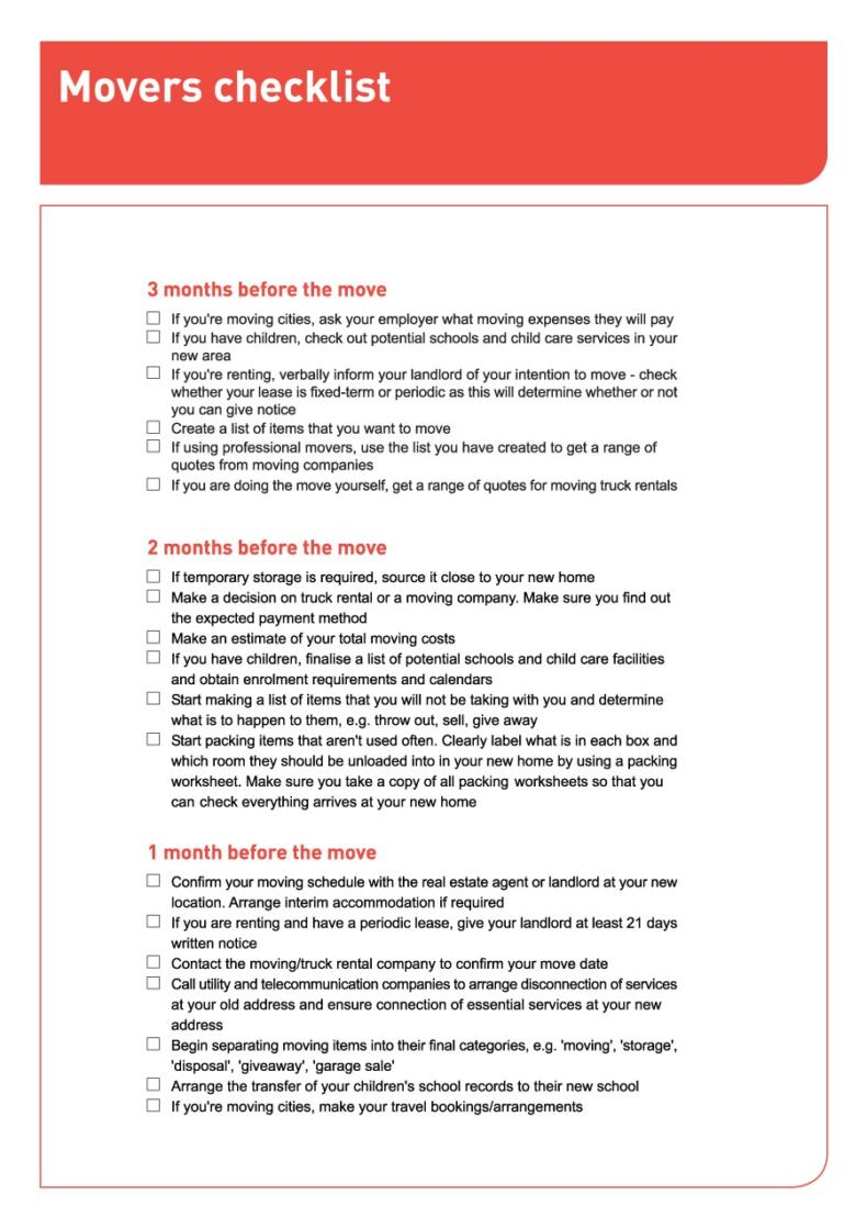 45 Great Moving Checklists [Checklist for Moving In / Out] ᐅ TemplateLab
