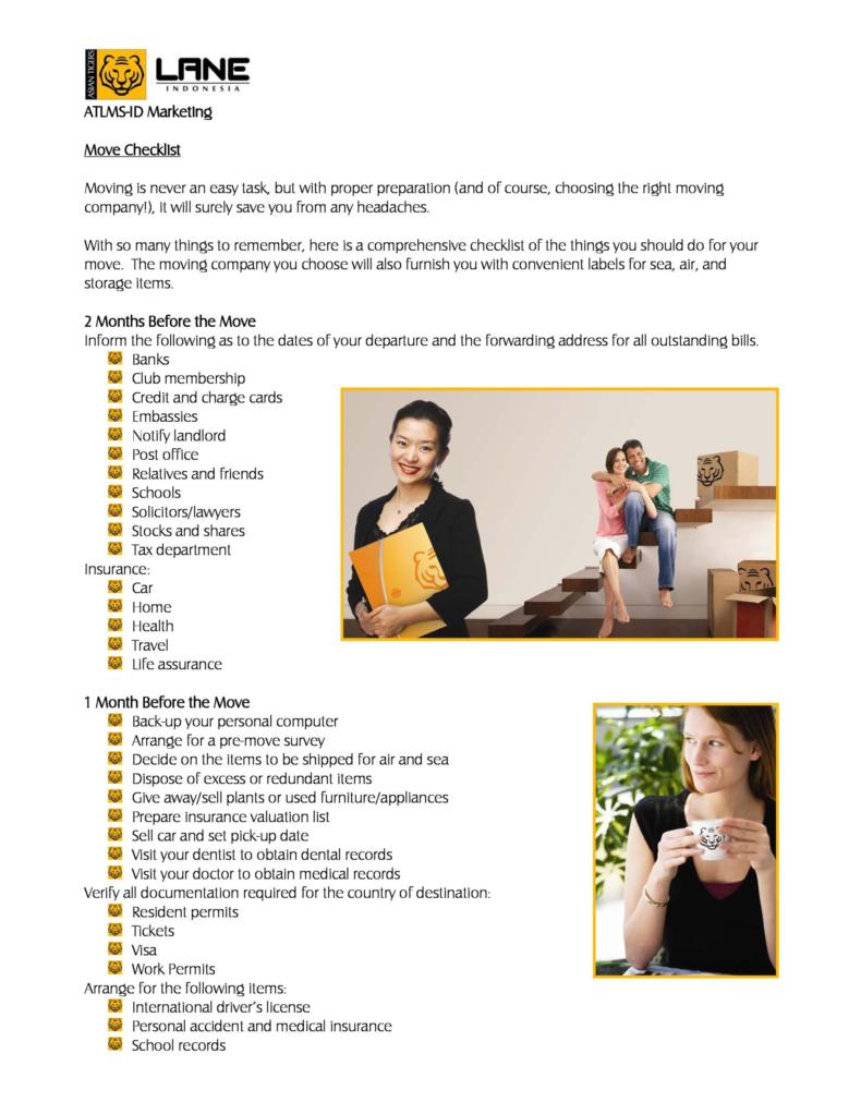 45 Great Moving Checklists [Checklist for Moving In / Out] ᐅ TemplateLab