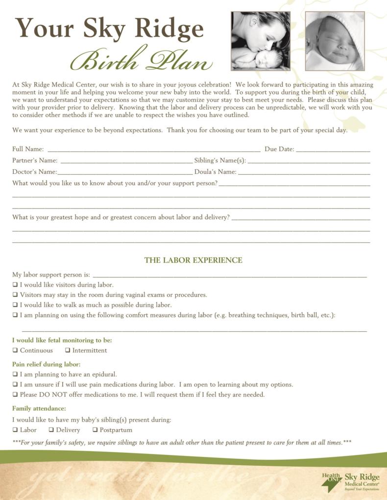 47+ Printable Birth Plan Templates [Birth Plan Checklist] ᐅ TemplateLab