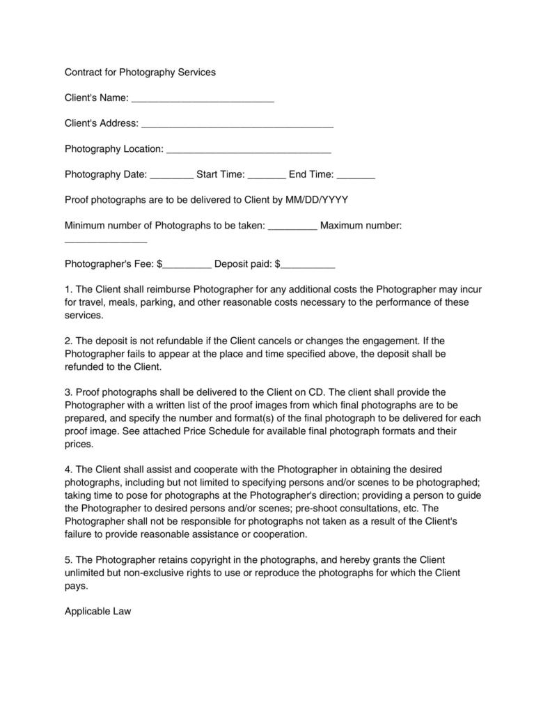 40 Great Contract Templates (Employment, Construction, Photography etc)