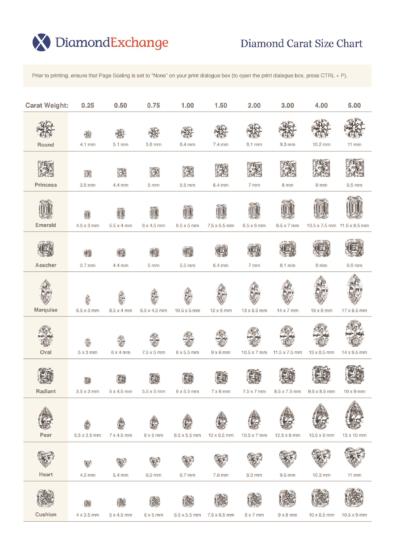 29 Printable Diamond Size Charts & Diamond Color Charts