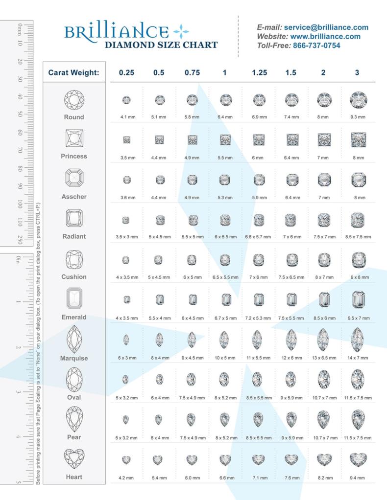 29 Printable Diamond Size Charts & Diamond Color Charts