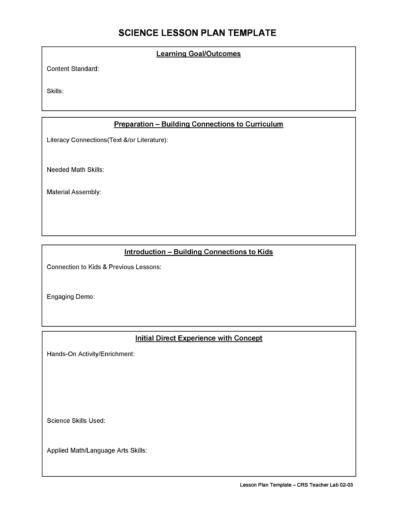 44 FREE Lesson Plan Templates [Common Core, Preschool, Weekly]