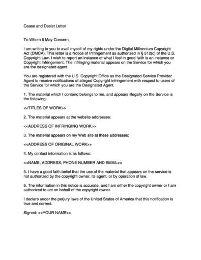 30+ Cease and Desist Letter Templates [FREE] ᐅ TemplateLab