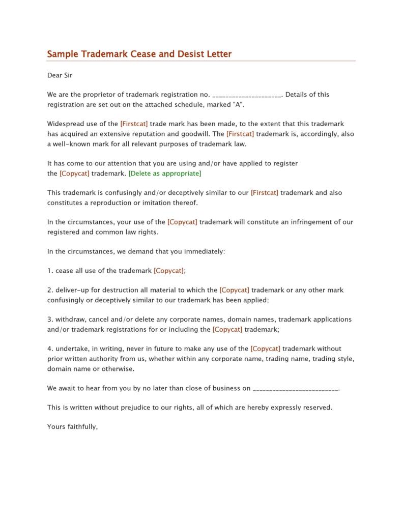 30+ Cease and Desist Letter Templates [FREE] ᐅ TemplateLab