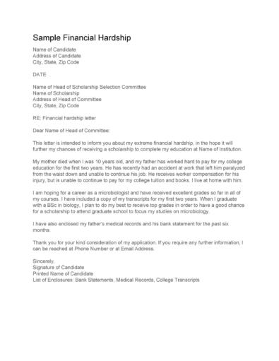 35 Simple Hardship Letters (Financial, for Mortgage, for Immigration)