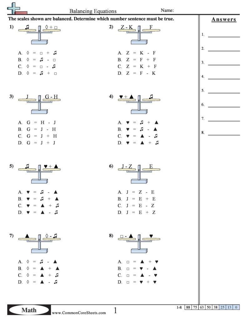 49 Balancing Chemical Equations Worksheets [with Answers]