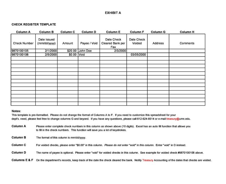 39 Checkbook Register Templates [100% Free, Printable] ᐅ TemplateLab