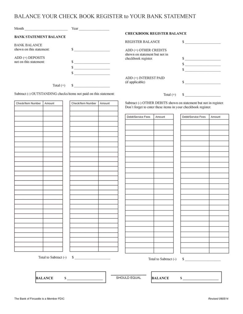 39 Checkbook Register Templates [100% Free, Printable] ᐅ TemplateLab