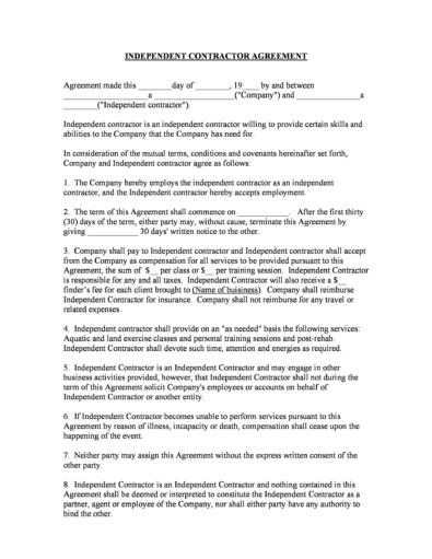 50+ Simple Independent Contractor Agreement Templates [FREE]