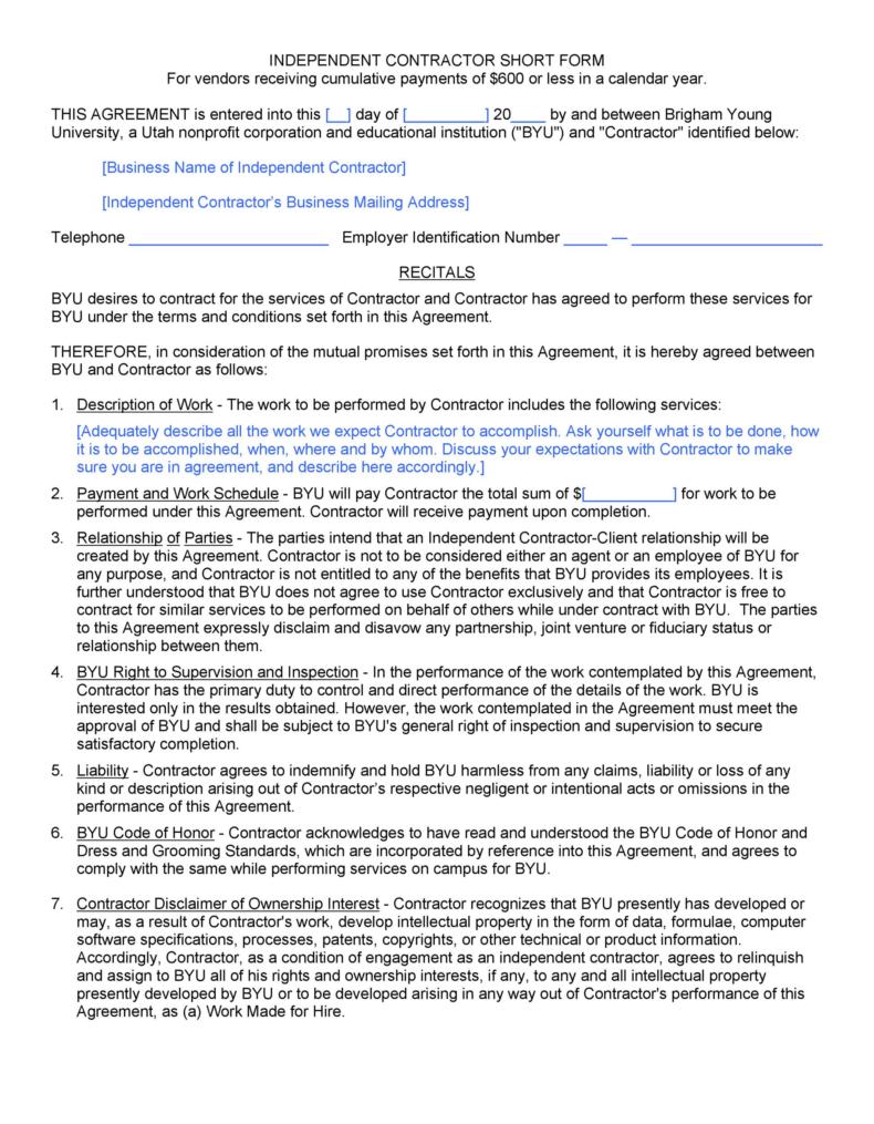 50+ Simple Independent Contractor Agreement Templates [FREE]