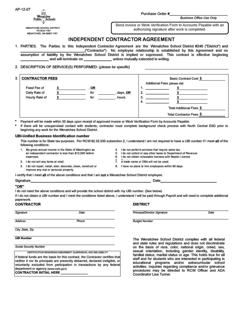 50+ Simple Independent Contractor Agreement Templates [FREE]