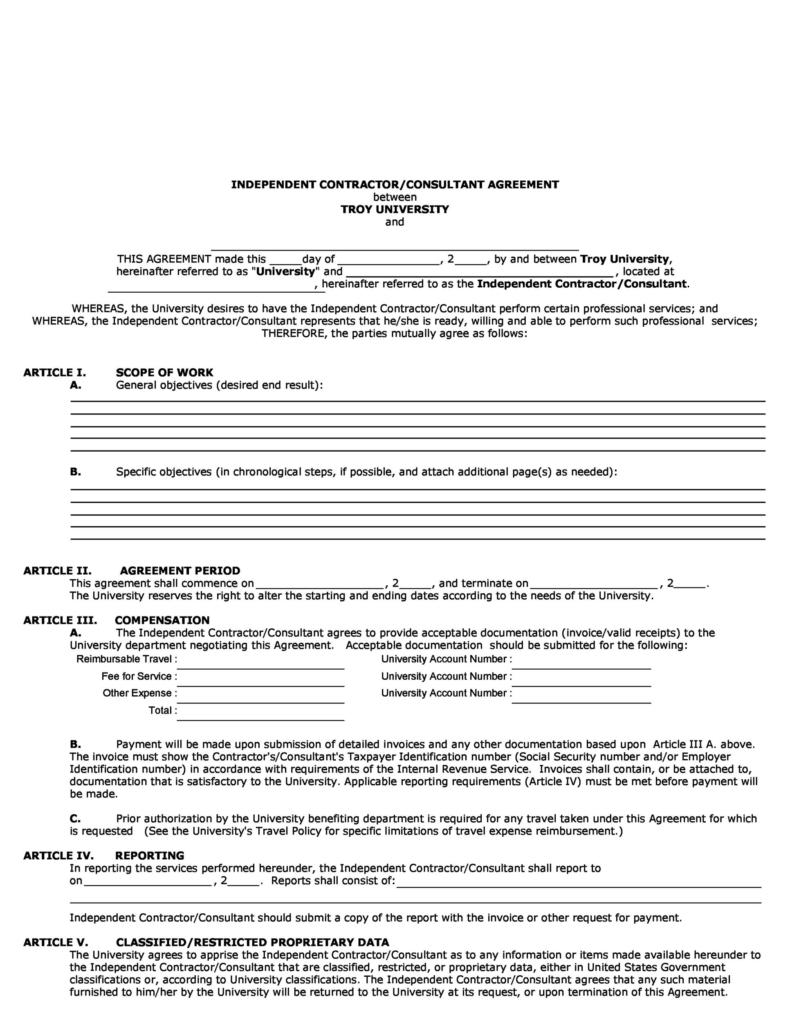 50+ Simple Independent Contractor Agreement Templates [FREE]