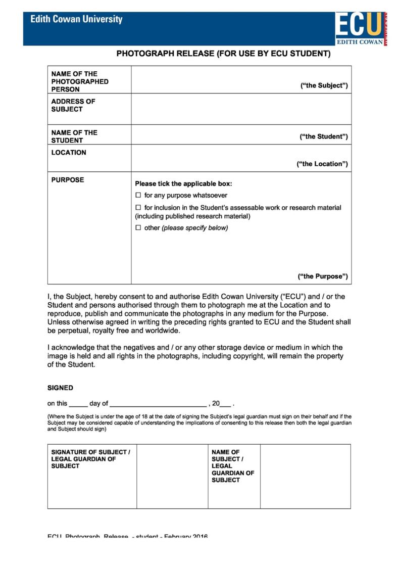 53 Standard Photo Release Forms [Free] ᐅ TemplateLab