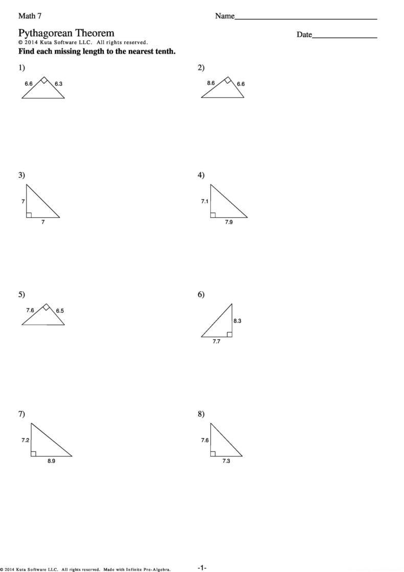 48 Pythagorean Theorem Worksheet with Answers [Word + PDF]