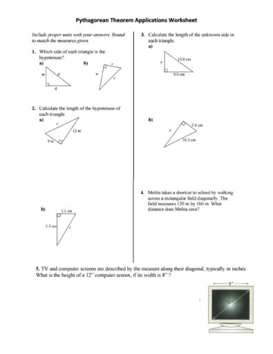 48 Pythagorean Theorem Worksheet with Answers [Word + PDF]