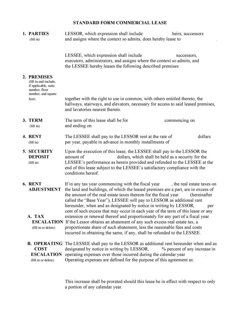 27 Free Commercial Lease Agreement Templates ᐅ TemplateLab