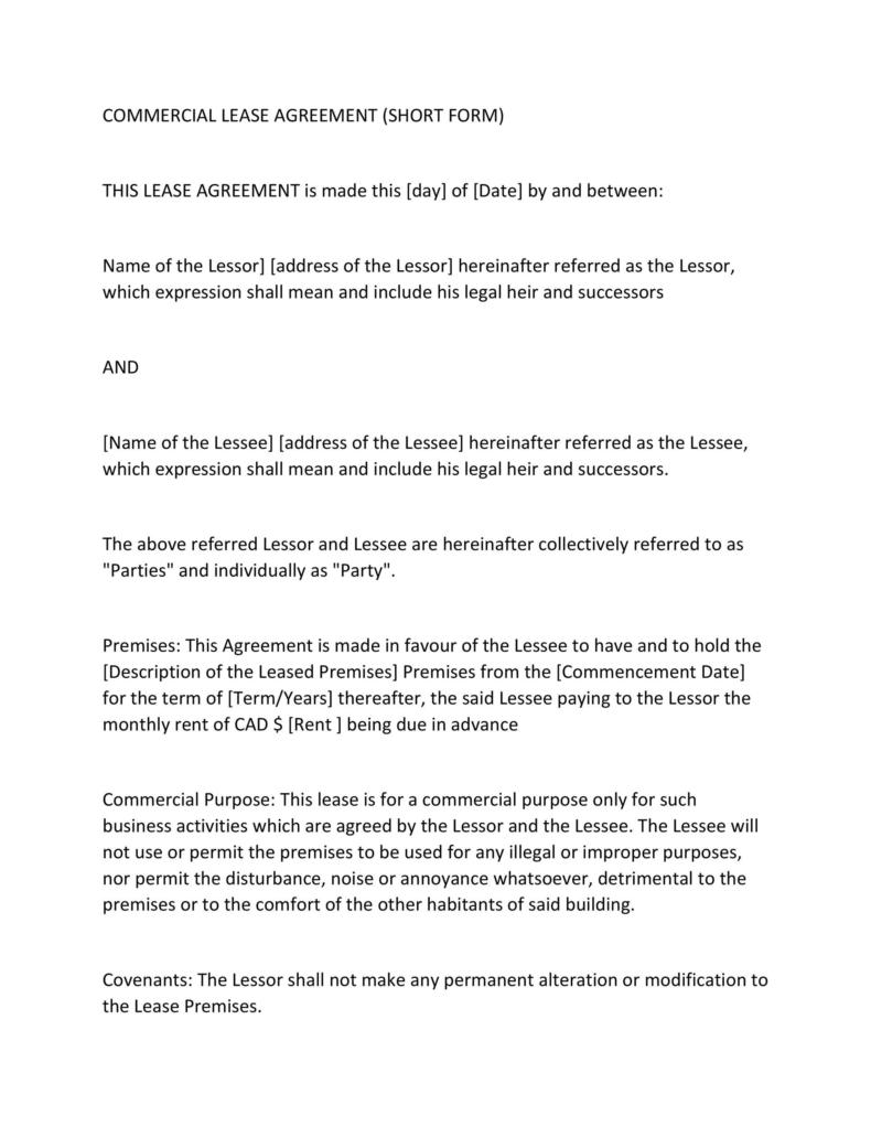 27 Free Commercial Lease Agreement Templates ᐅ TemplateLab