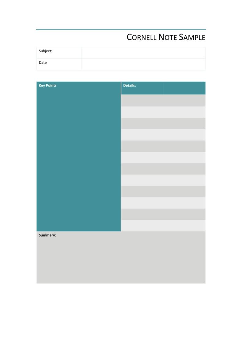 37 Plantillas y ejemplos de notas de Cornell [Word, Excel, PDF] - Mundo ...