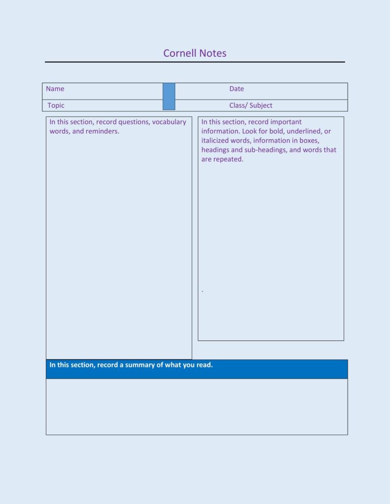 37 Plantillas y ejemplos de notas de Cornell [Word, Excel, PDF] - Mundo ...