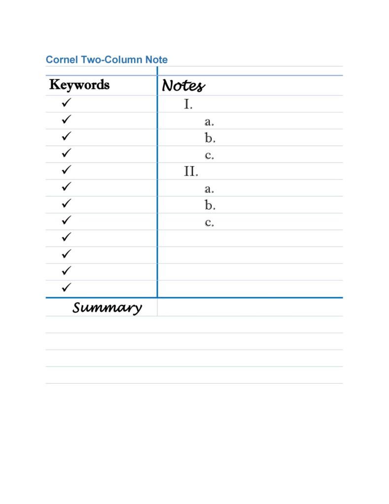 37 Plantillas y ejemplos de notas de Cornell [Word, Excel, PDF] - Mundo ...