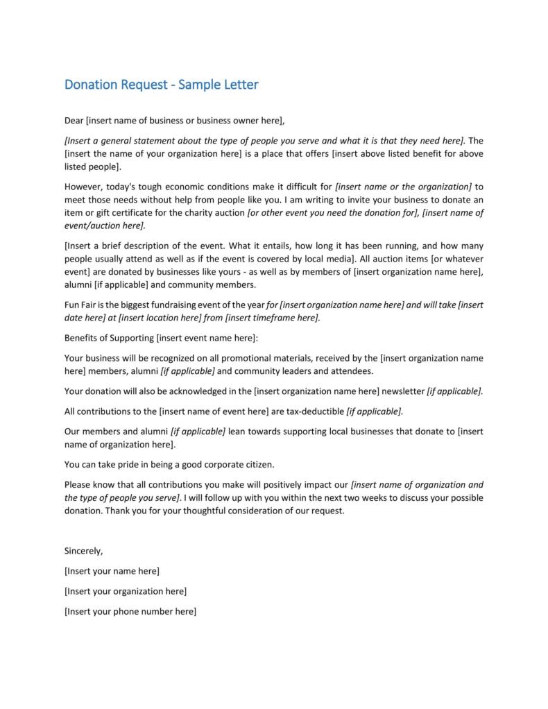 43 FREE Donation Request Letters & Forms ᐅ TemplateLab