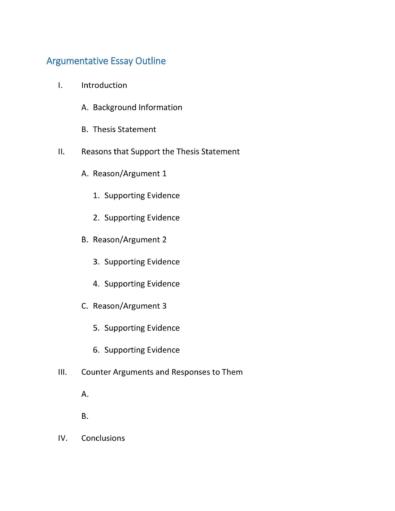 37 Outstanding Essay Outline Templates (Argumentative, Narrative ...