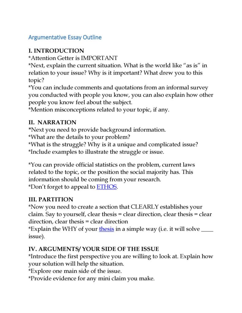 37 Outstanding Essay Outline Templates (Argumentative, Narrative ...