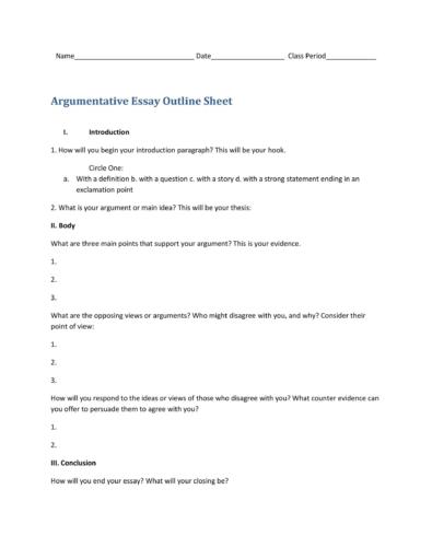 37 Outstanding Essay Outline Templates (Argumentative, Narrative ...