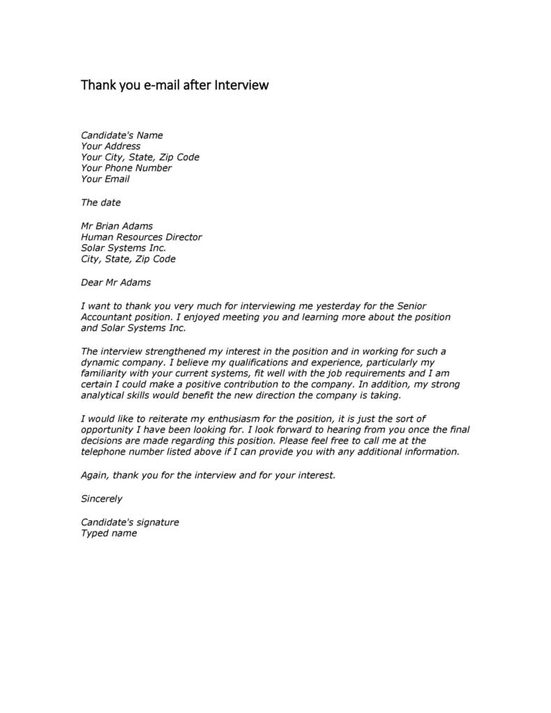 40 Thank You Email After Interview Templates ᐅ TemplateLab