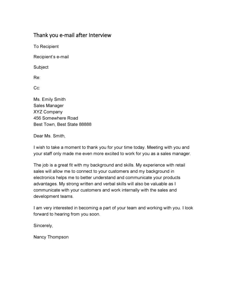 40 Thank You Email After Interview Templates ᐅ TemplateLab