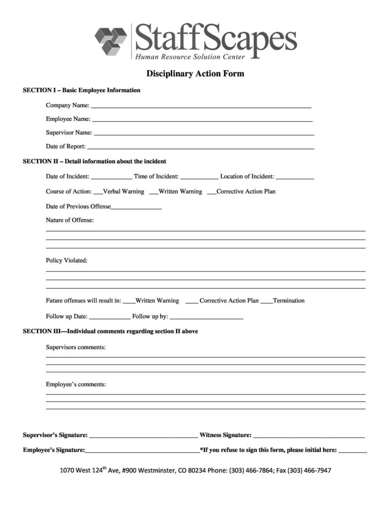 46 Effective Employee Write Up Forms [Disciplinary Action Forms]