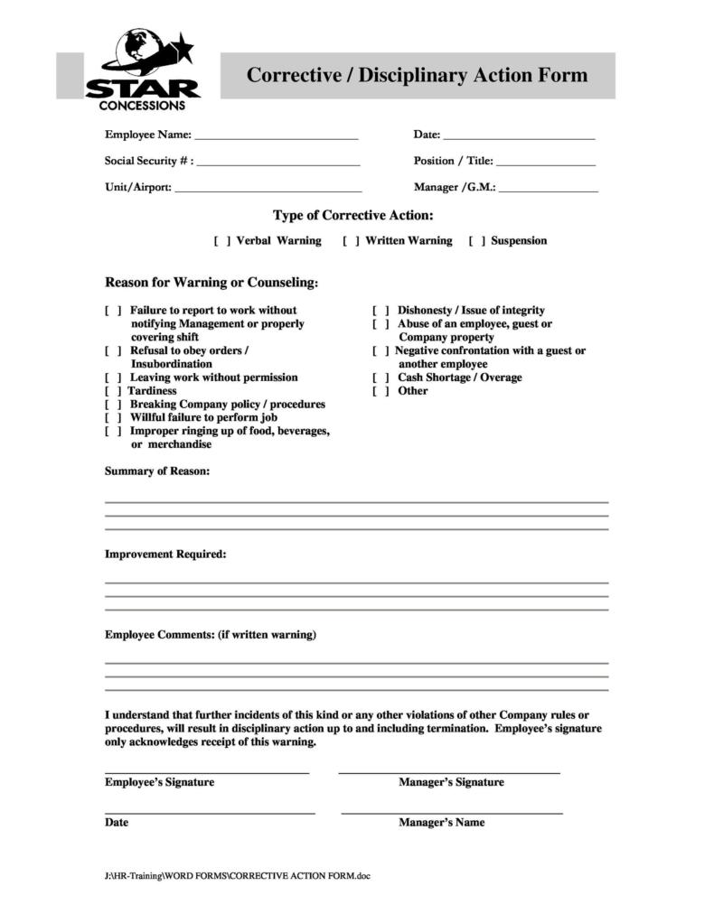 46 Effective Employee Write Up Forms [Disciplinary Action Forms]