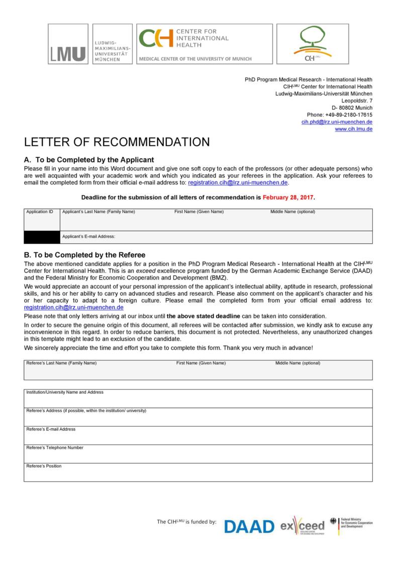 43 FREE Letter of Recommendation Templates & Samples