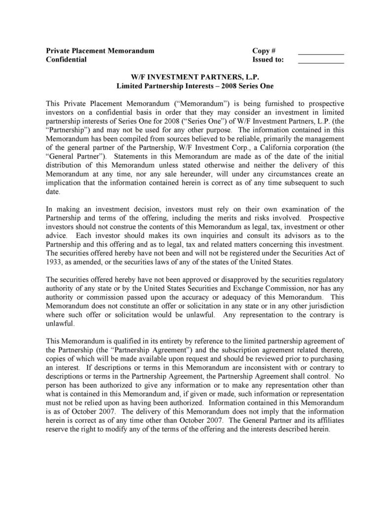 40 Private Placement Memorandum Templates [Word, PDF]