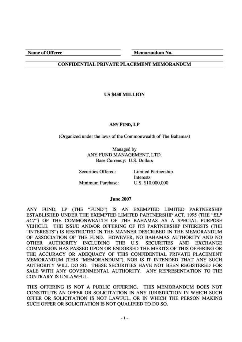 40 Private Placement Memorandum Templates [Word, PDF]