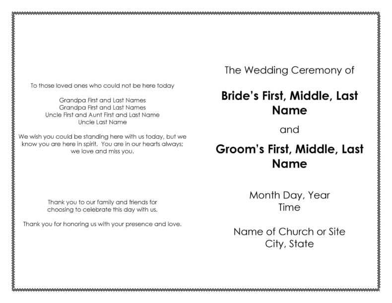 37 Printable Wedding Program Examples & Templates ᐅ TemplateLab