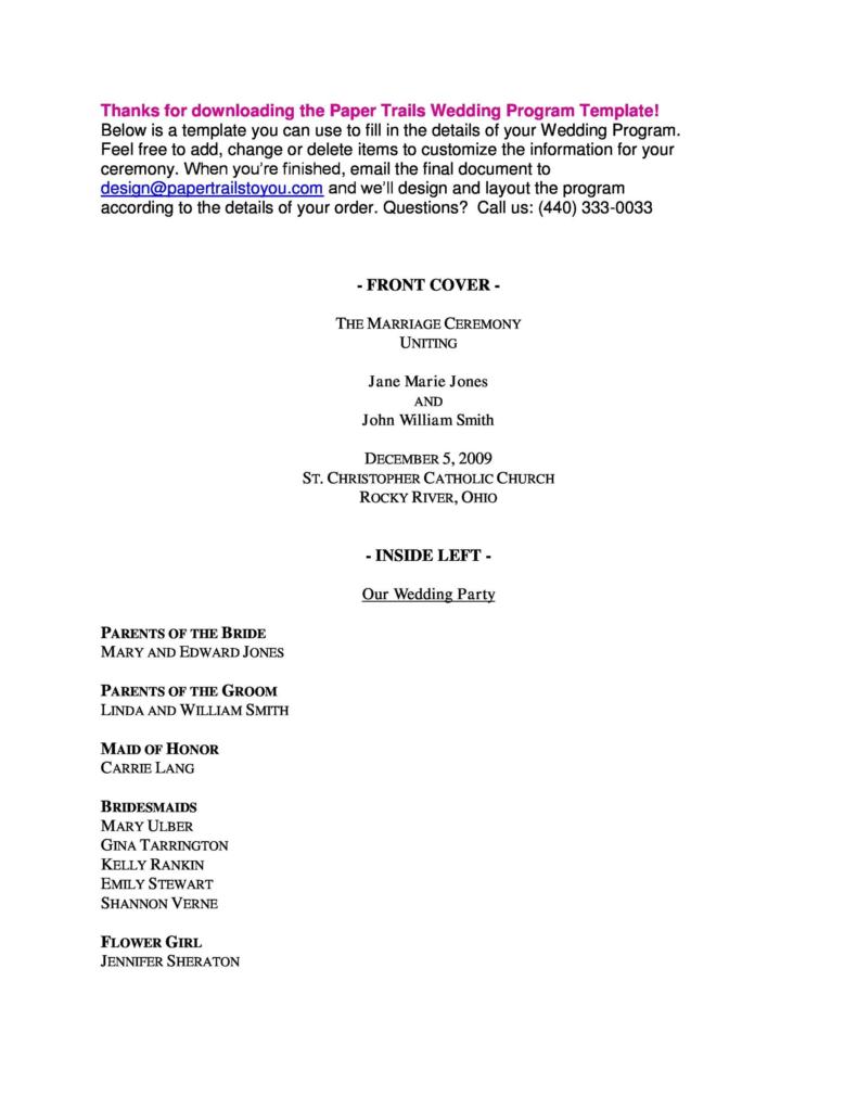 41 Printable Wedding Program Examples & Templates