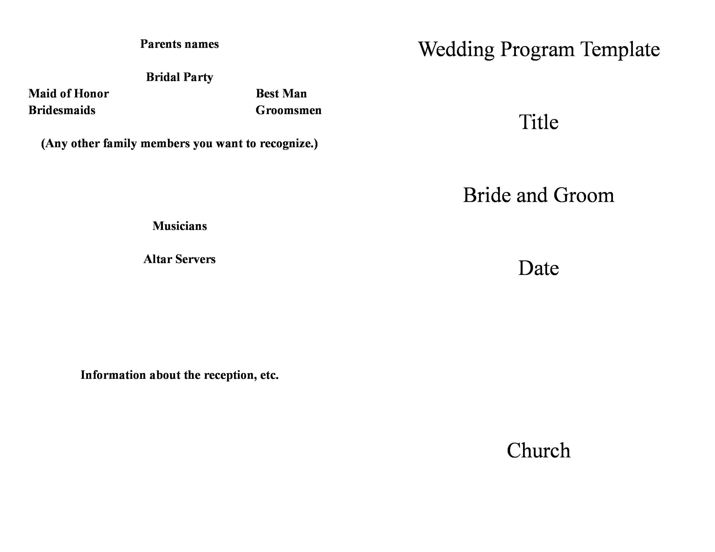 37 Printable Wedding Program Examples & Templates ᐅ TemplateLab