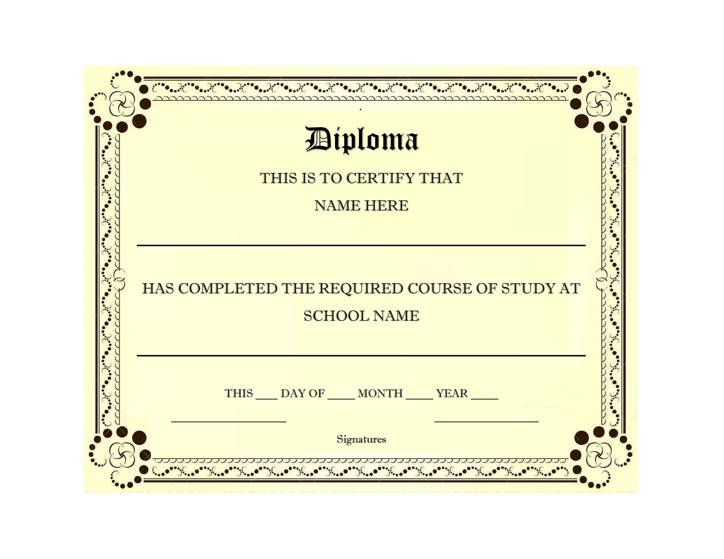 Printable Fake Degree Certificate Customize And Print