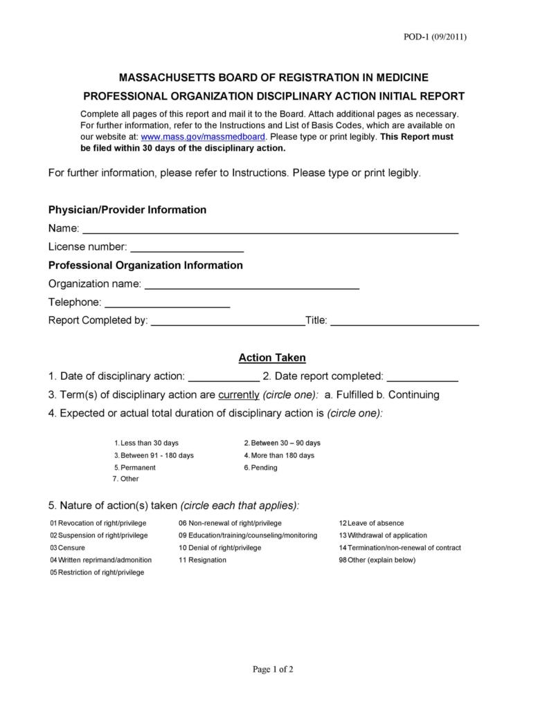 40 Employee Disciplinary Action Forms ᐅ TemplateLab