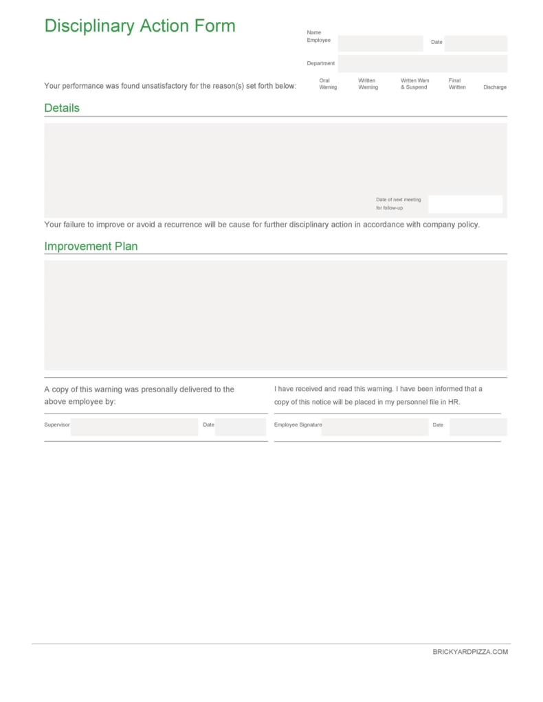 40 Employee Disciplinary Action Forms ᐅ TemplateLab