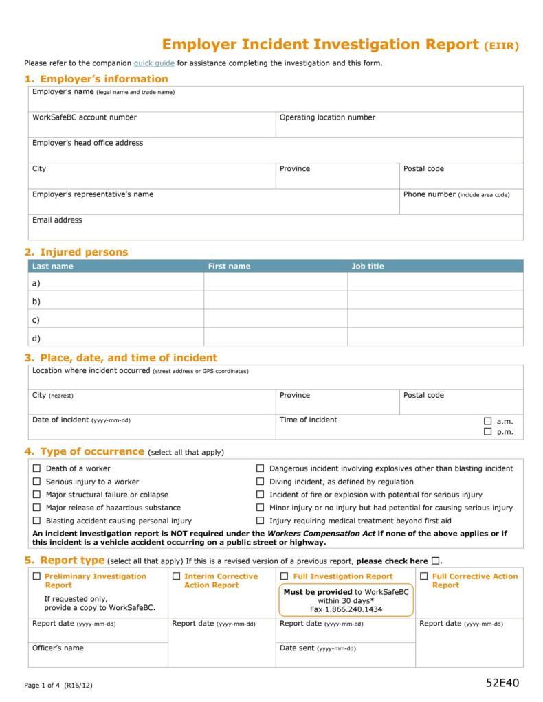 60+ Incident Report Template [Employee, Police, Generic] ᐅ TemplateLab