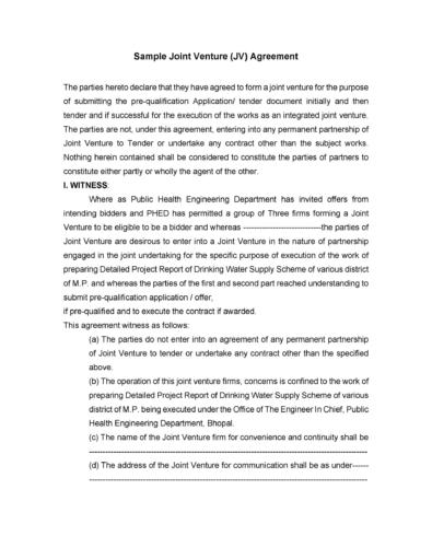 53 Simple Joint Venture Agreement Templates [PDF, DOC] ᐅ TemplateLab