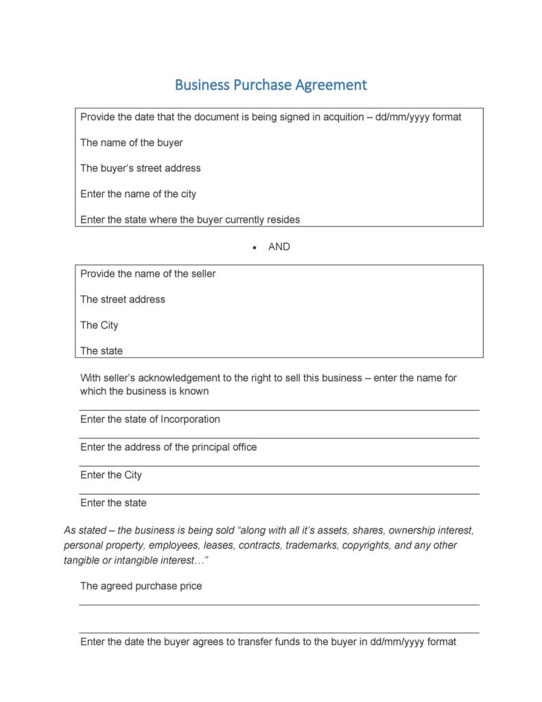 37 Simple Purchase Agreement Templates [Real Estate, Business]
