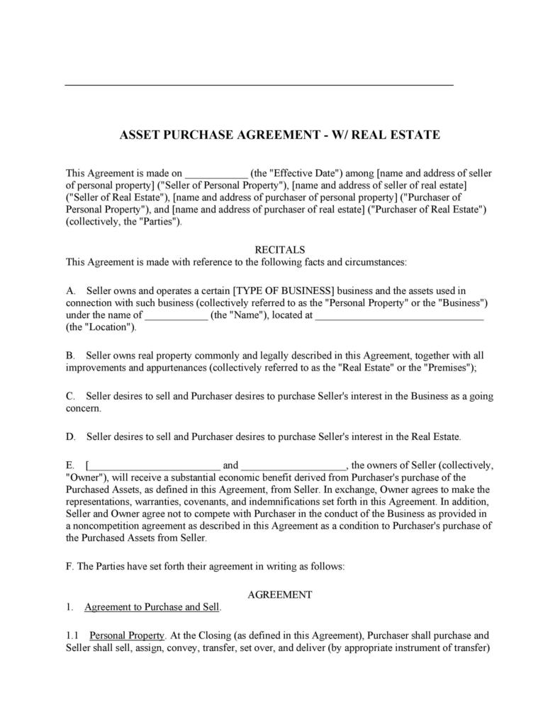 37 Simple Purchase Agreement Templates [Real Estate, Business]