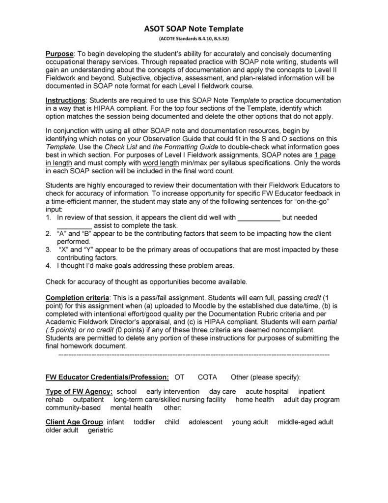 40 Fantastic SOAP Note Examples & Templates ᐅ TemplateLab