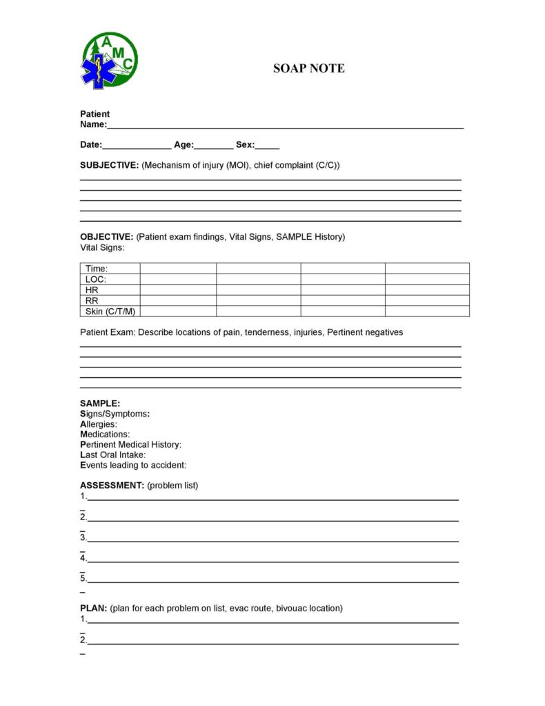 40 Fantastic SOAP Note Examples & Templates ᐅ TemplateLab