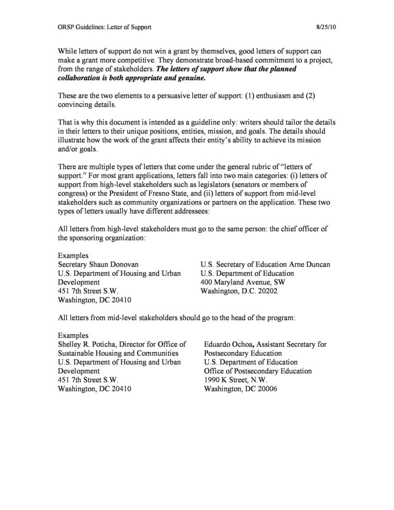 40+ Proven Letter of Support Templates [Financial, for Grant...]