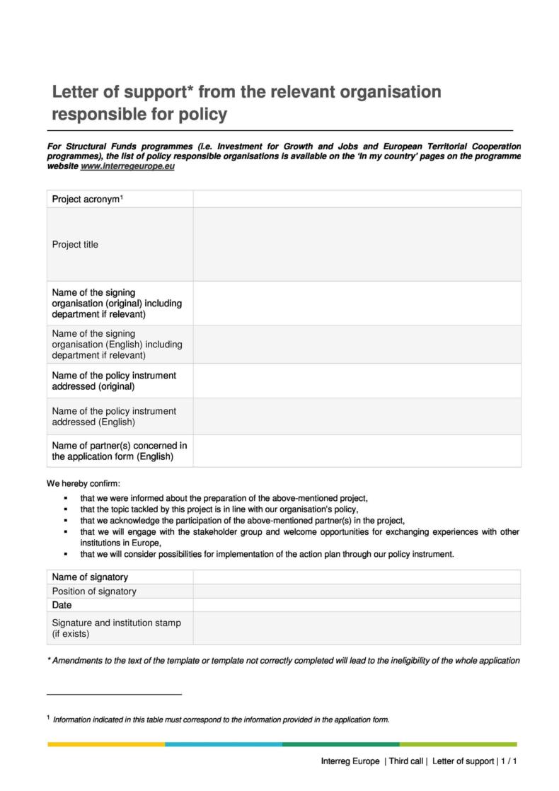 40+ Proven Letter of Support Templates [Financial, for Grant...]